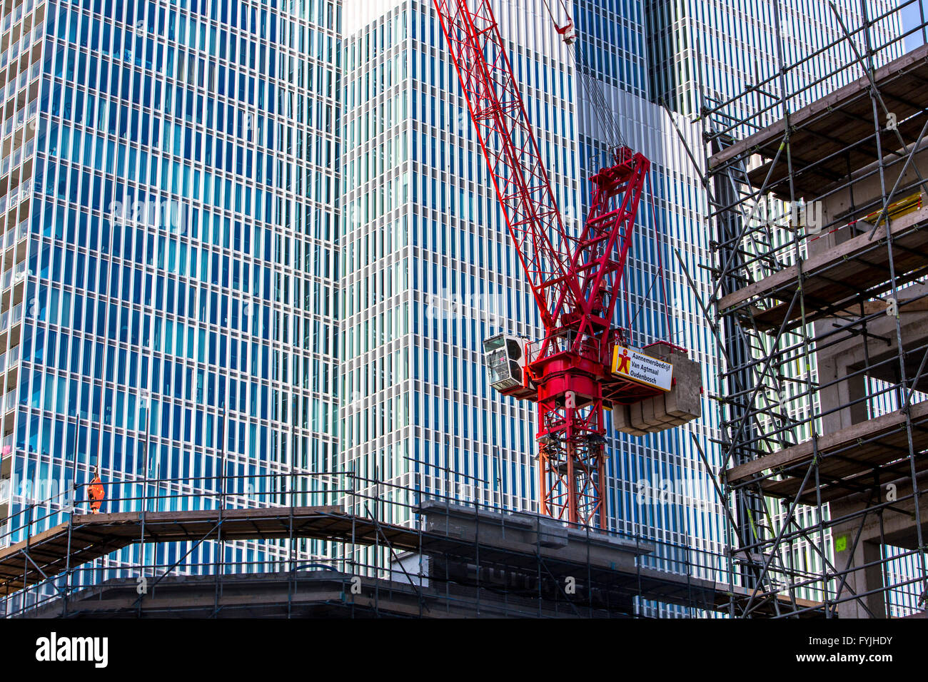 Baustelle im alten Hafen-Viertel, neues Hotel und Wohngebäuden ...