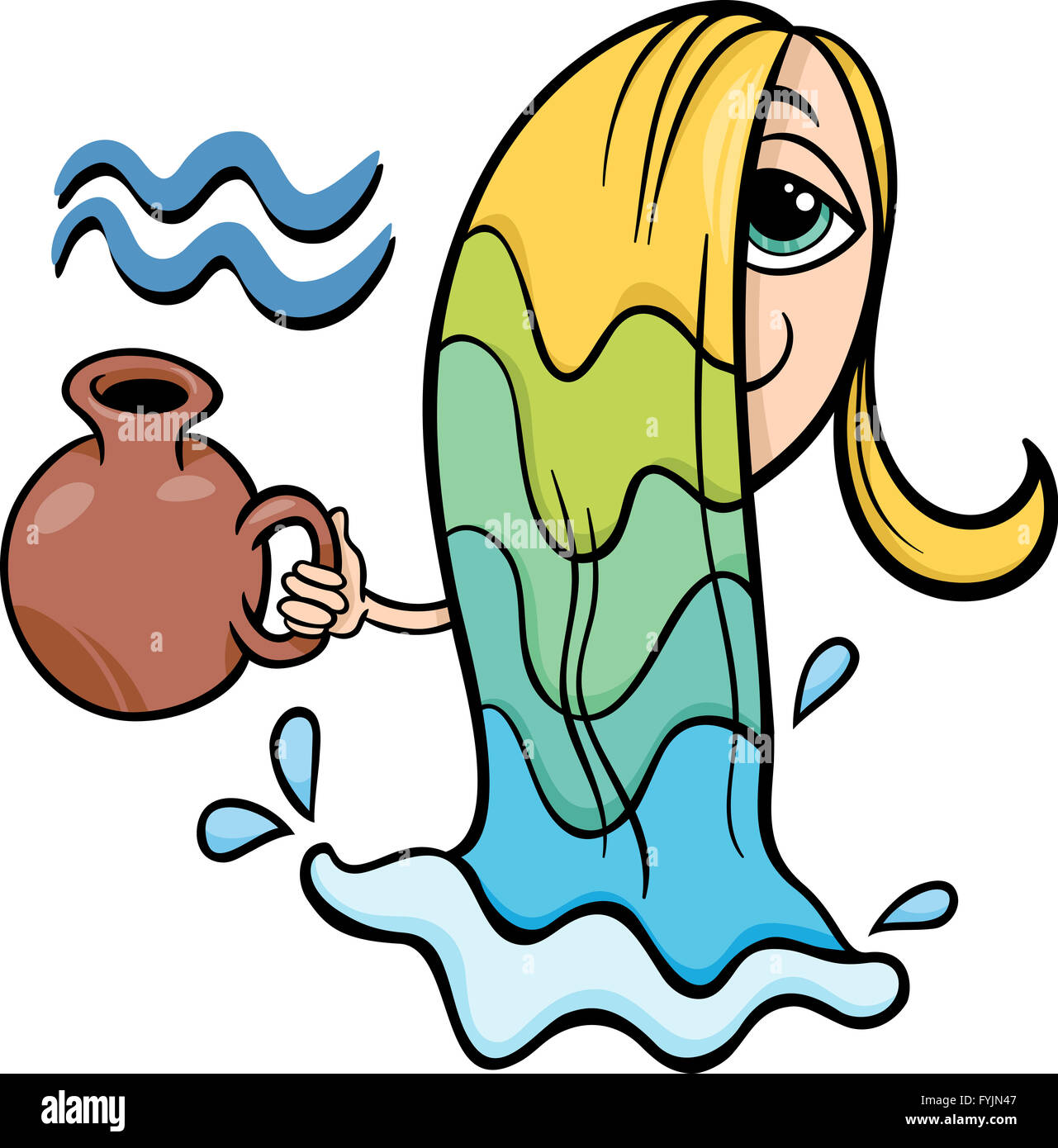 Wassermann Sternzeichen cartoon Stockfotografie - Alamy