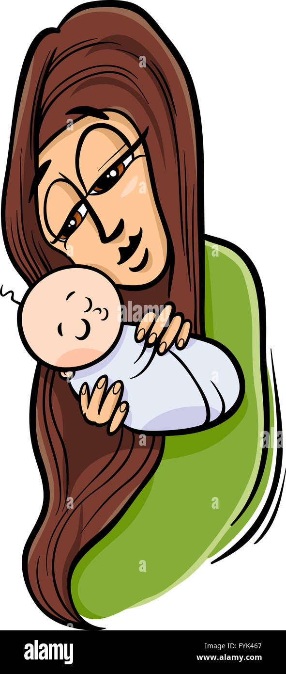 Mother Baby Cartoon Illustration Stockfotos und -bilder Kaufen - Alamy