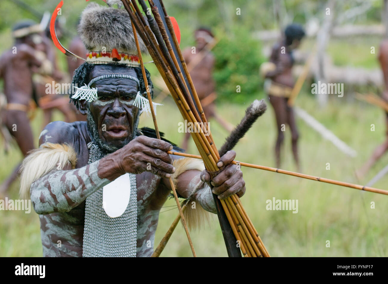 WAMENA, PAPUA, Indonesien - 14. November: Yali Mabel, der Chef der Dani ...
