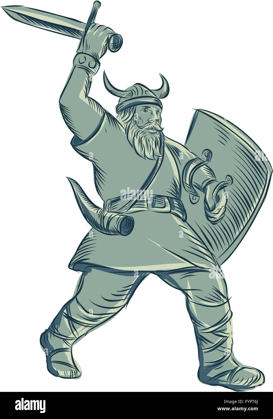 Viking Warrior Drawing Stockfotos und -bilder Kaufen - Alamy