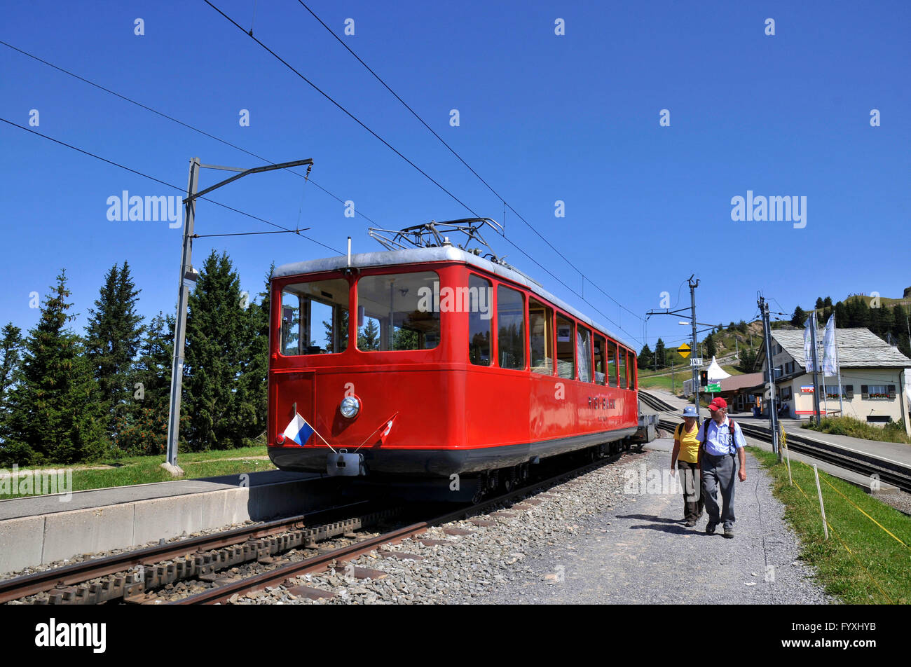 Vitznau-Rigi-Bahn, Zahnstange-undzahntrieb Gleis, Zahnradbahn, Bahnhof ...