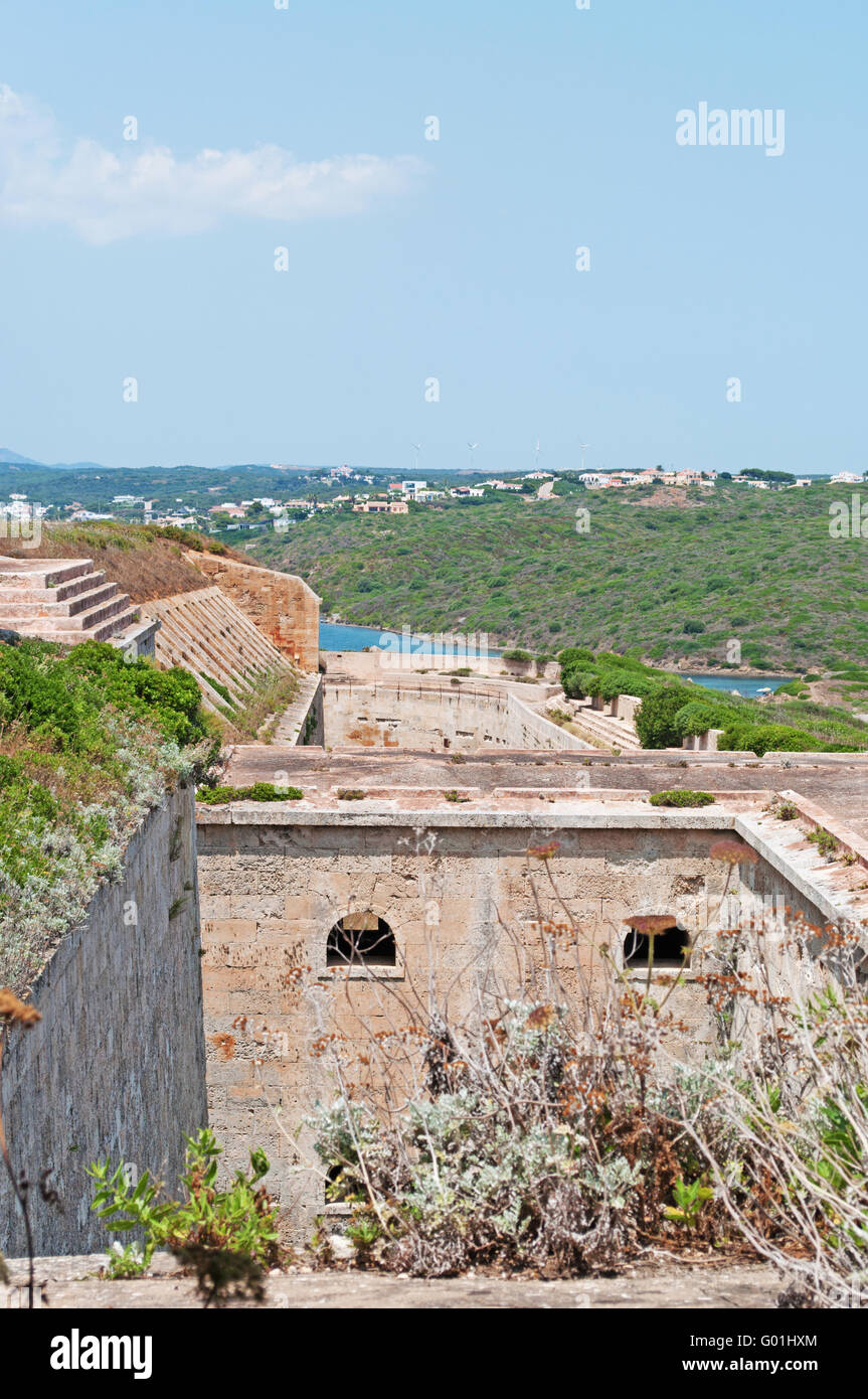 Menorca: Ansicht von Fortaleza de La Mola, die Festung von Isabel II ...