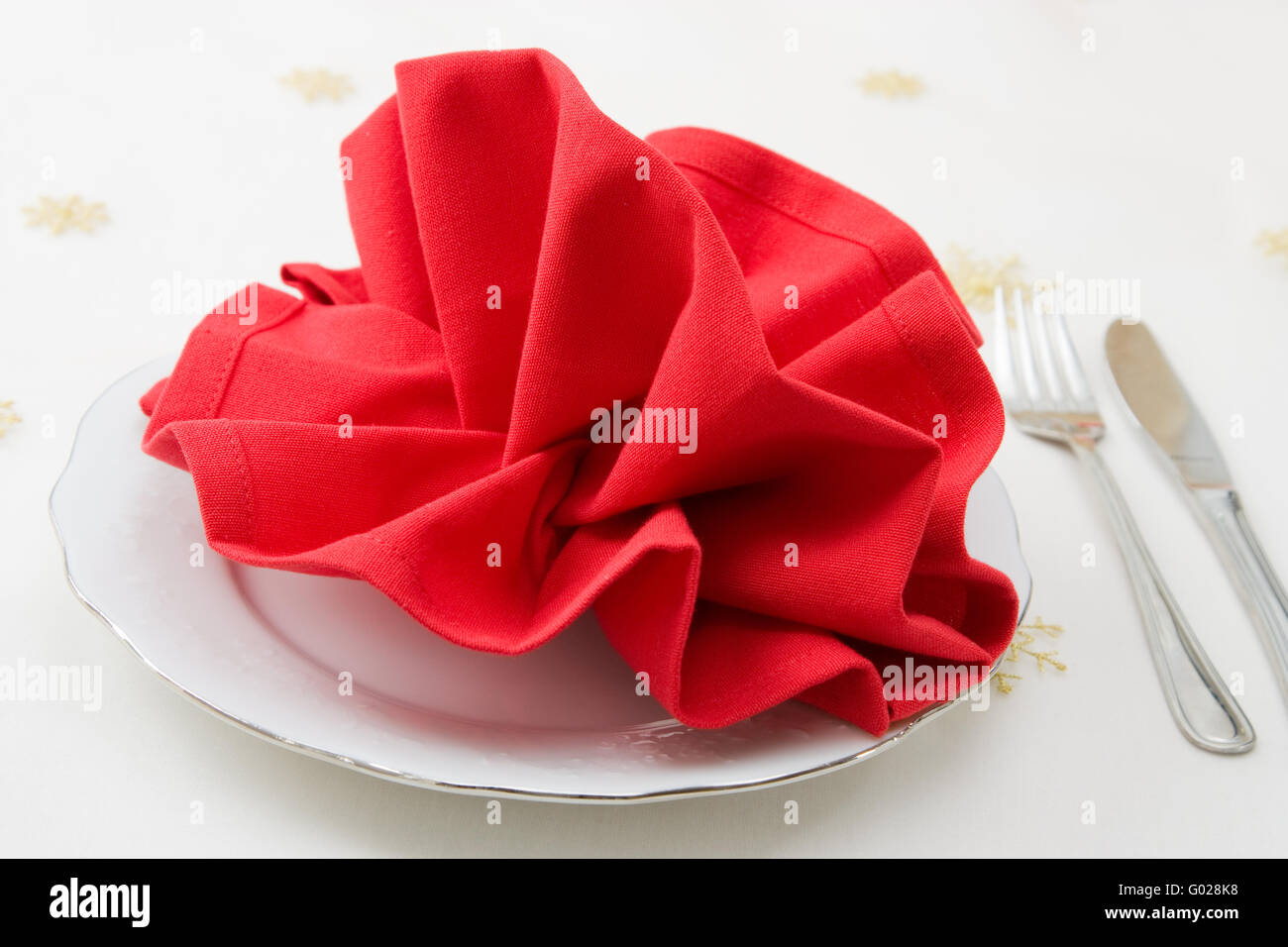 Weihnachtliches Gedeck - Christmas Platte Deckel Stockfotografie - Alamy