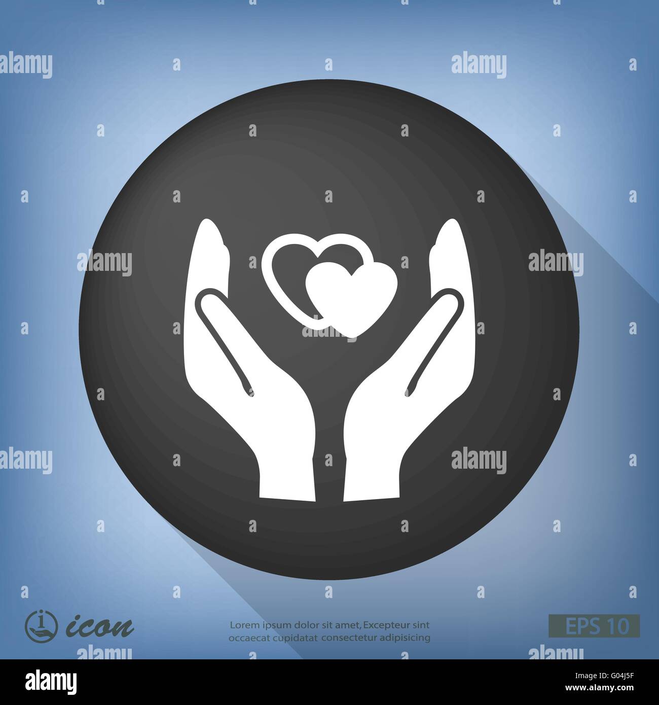 Piktogramm Herz in der hand Stock-Vektorgrafik - Alamy