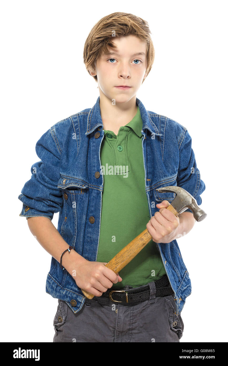 Junge mit hammer -Fotos und -Bildmaterial in hoher Auflösung – Alamy