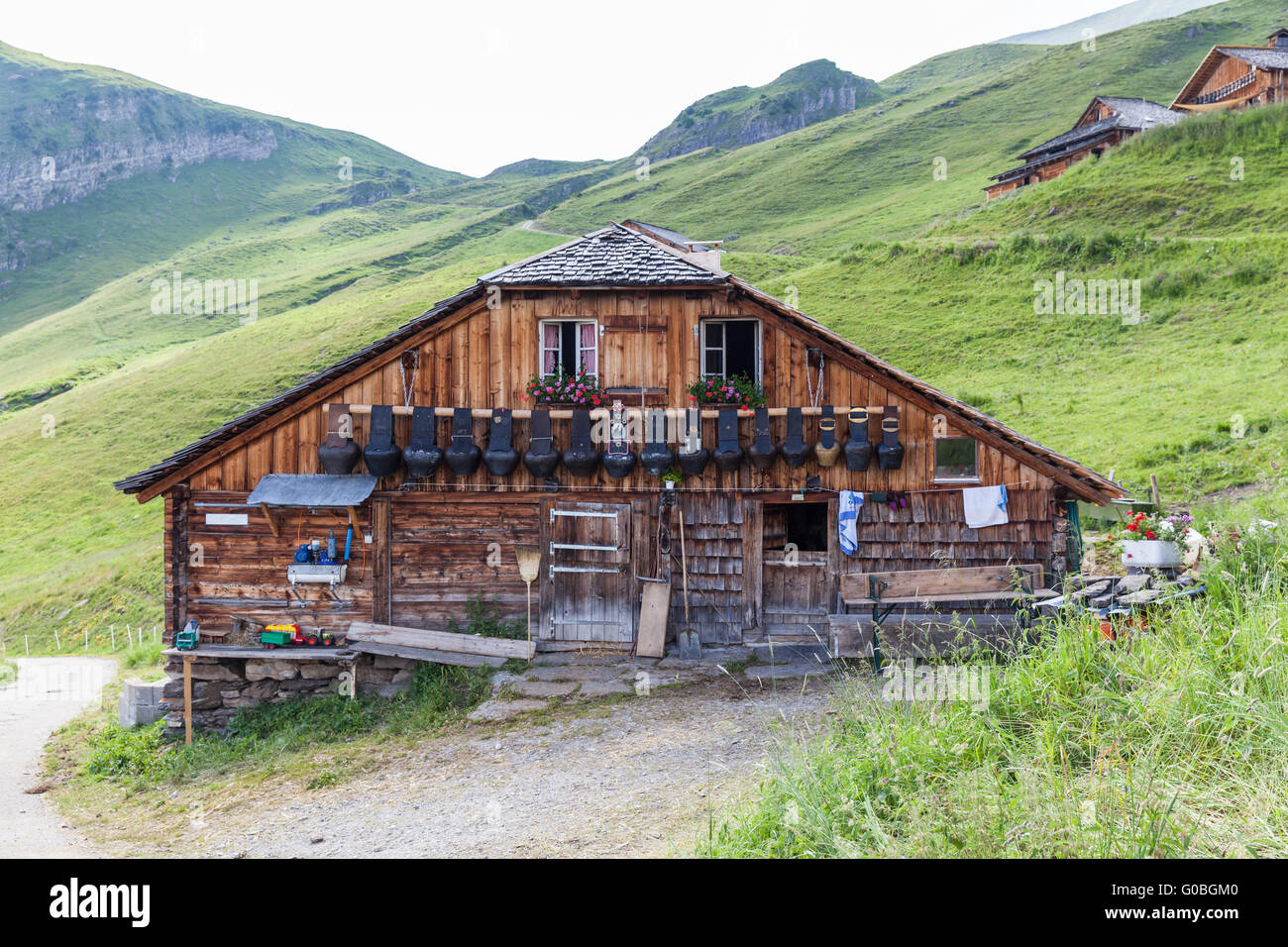 Traditionelles Chalet in den Schweizer Alpen im Berner Oberland Jungfrauregion, Schweiz ...