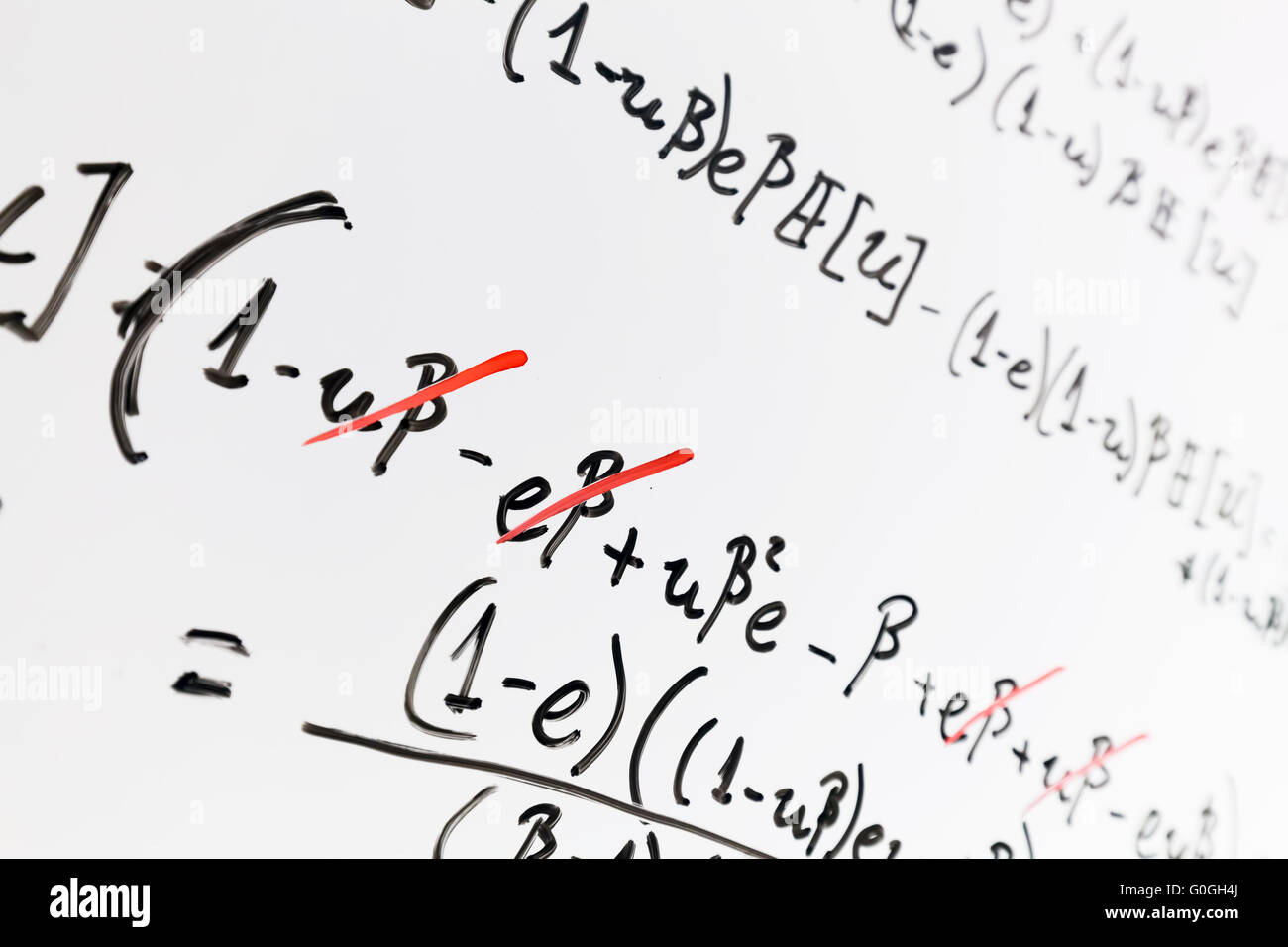 Complex math formulas on whiteboard -Fotos und -Bildmaterial in hoher ...