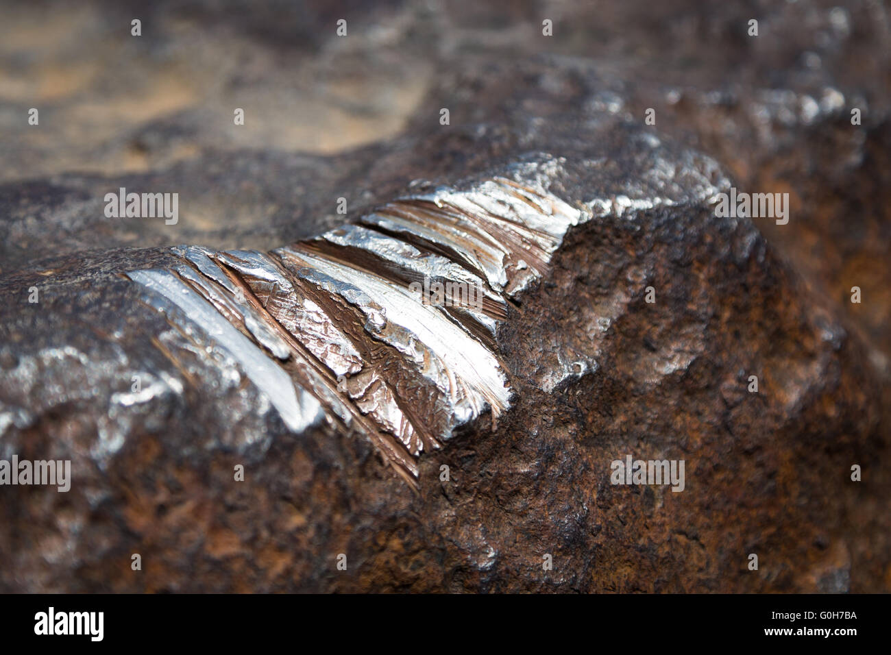 Nahaufnahme von der Hoba Meteorit in Namibia. Geschätztes Gewicht von ...