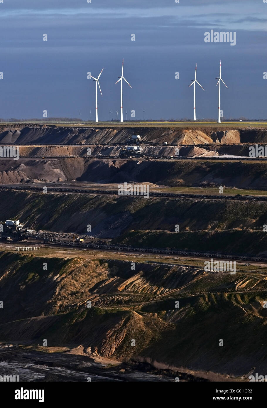 Garzweiler II Braunkohle surface Mining und Wind Räder, Garzweiler ...