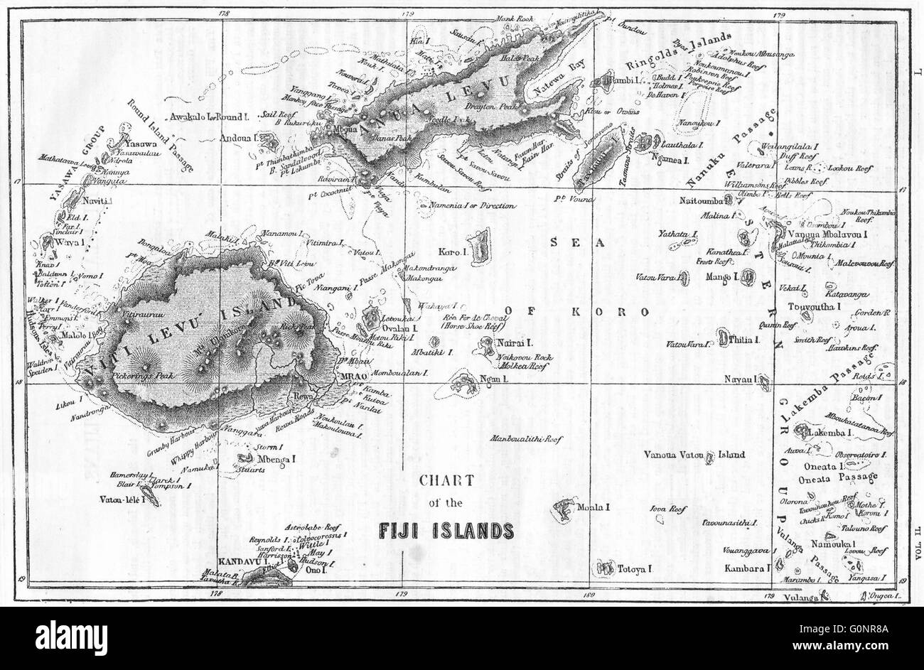 Fiji fiji islands map Schwarzweiß-Stockfotos und -bilder - Alamy