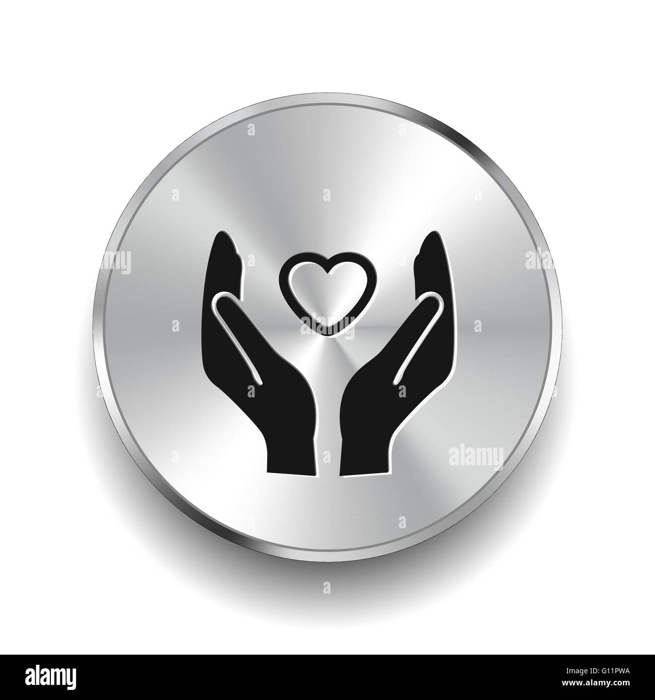 Piktogramm Herz in der hand Stock-Vektorgrafik - Alamy