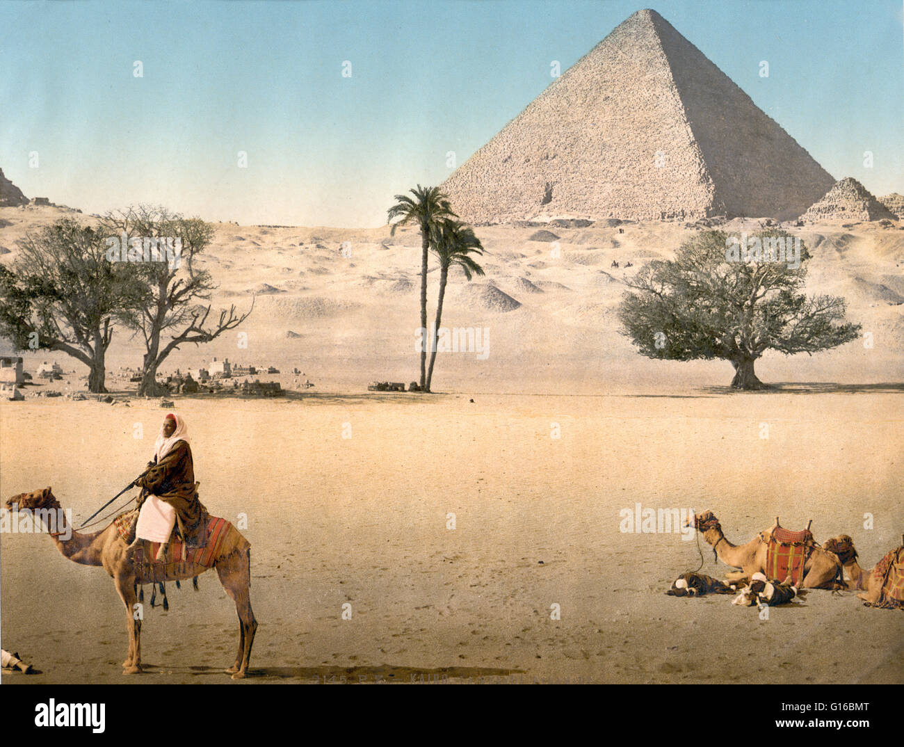 Titel: "ruhen Beduinen und der großen Pyramide, Kairo, Ägypten". Die ...