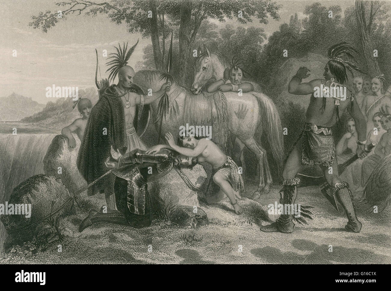 Pocahontas Kapitän John Smith das Leben gerettet. Pocahontas (1595-1617 ...