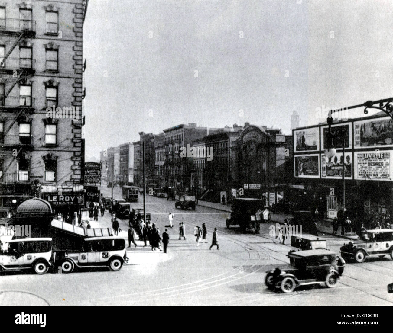 Lenox Avenue (Malcolm X Boulevard) ist die primäre Nord-Süd-Route durch ...