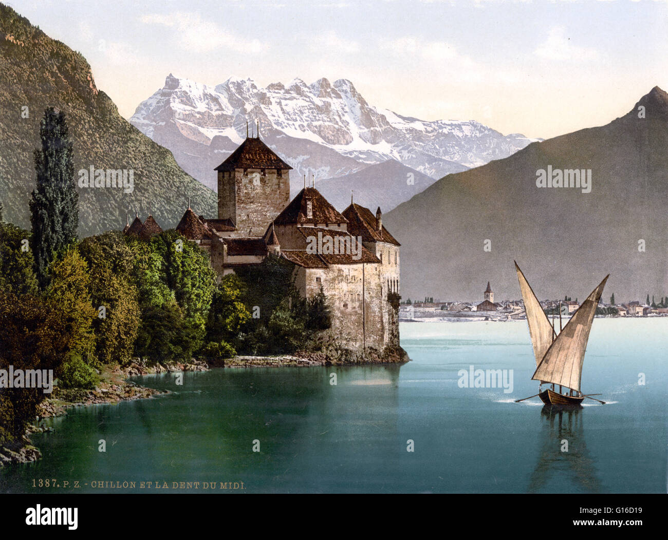 Das Chateau de Chillon ist eine Insel Burg befindet sich am Ufer des ...