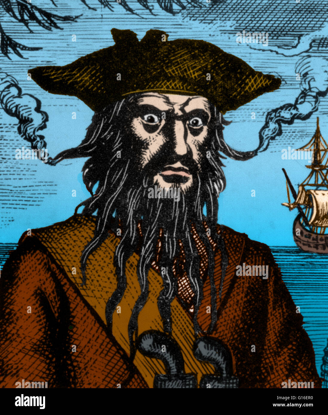 Edward Teach (1680 - 22. November 1718), besser bekannt als Blackbeard ...