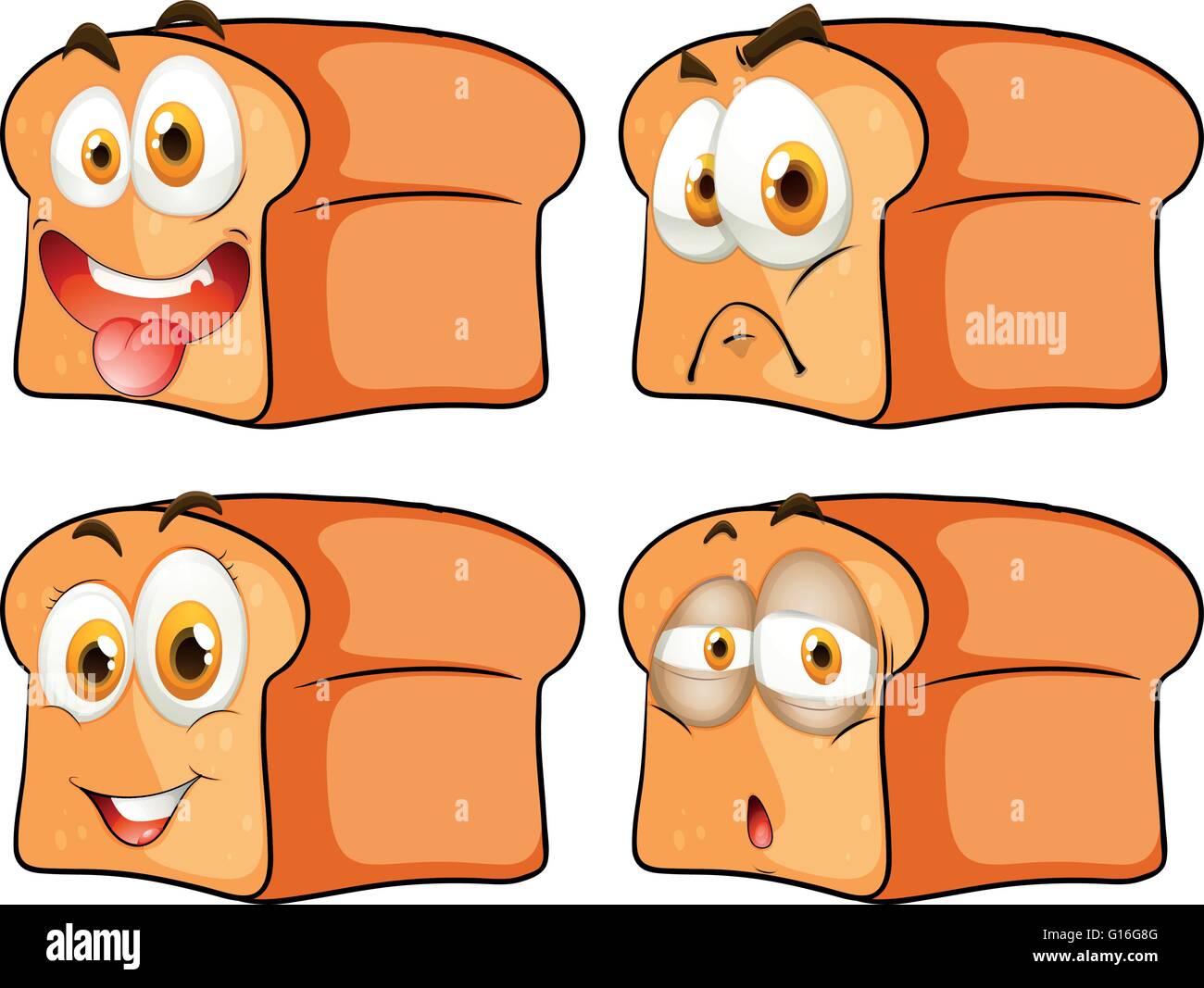 Cartoon lustig brot augen Stock-Vektorgrafiken kaufen - Alamy