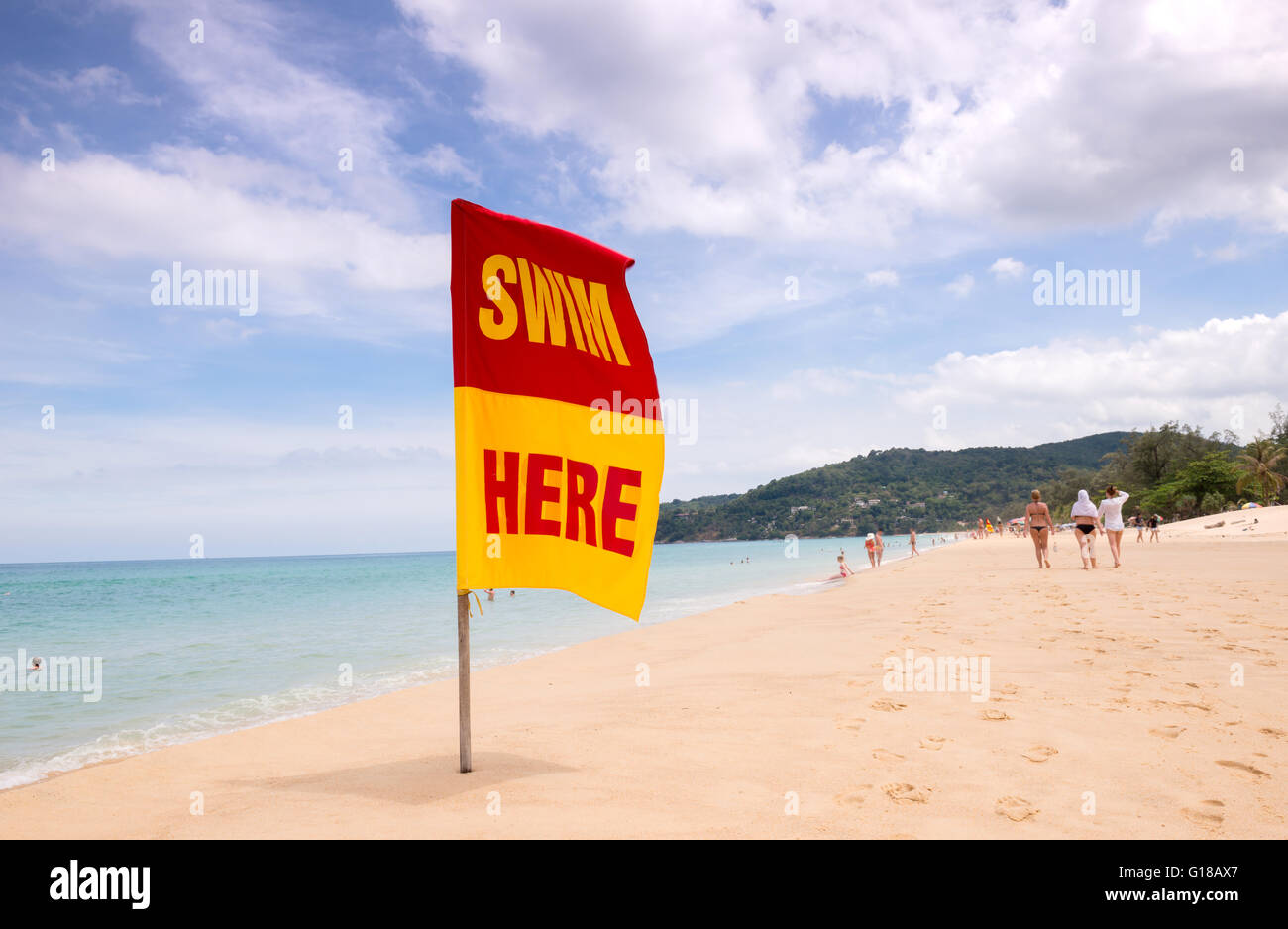 Blaue flagge strand zeichen -Fotos und -Bildmaterial in hoher Auflösung – Alamy