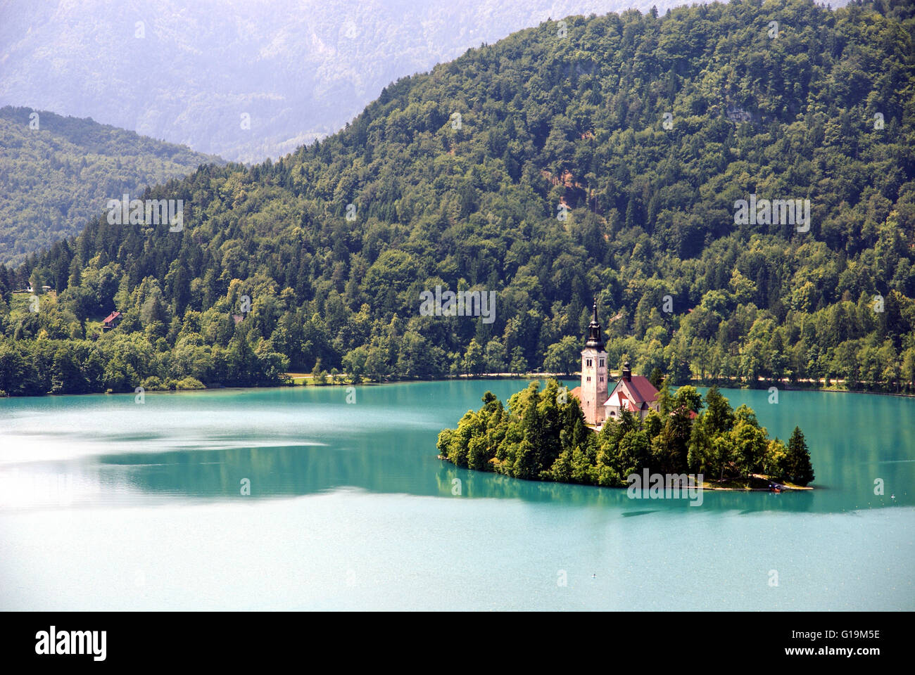 Bleder See von Bled Castle ist eine mittelalterliche Burg, erbaut auf ...