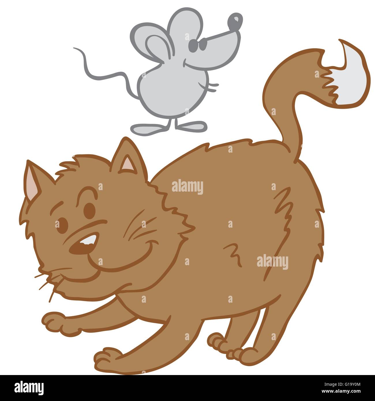 Katz und Maus-Cartoon-illustration Stock-Vektorgrafik - Alamy