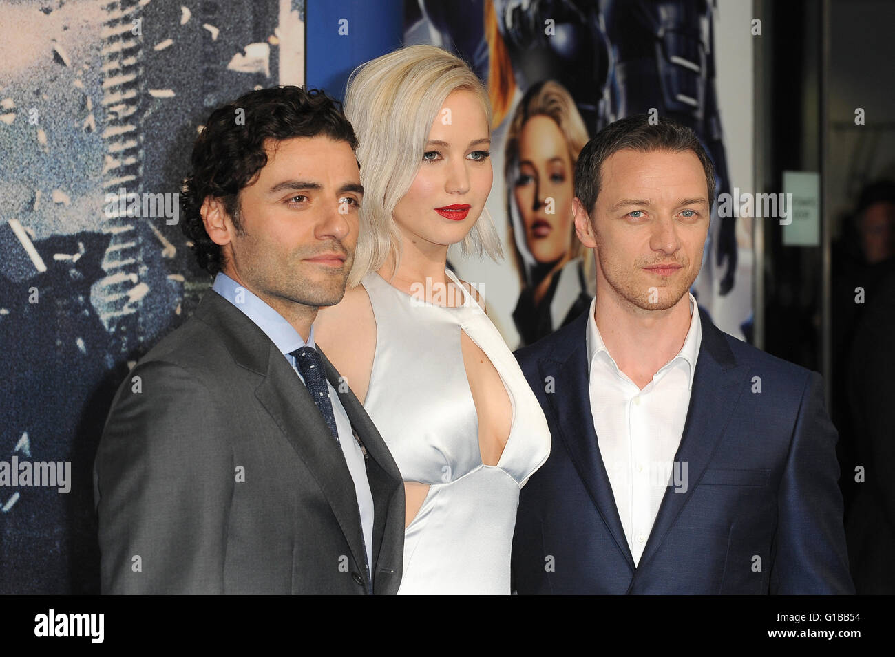 Oscar Isaac, Jennifer Lawrence und James McAvoy nehmen an der globalen ...