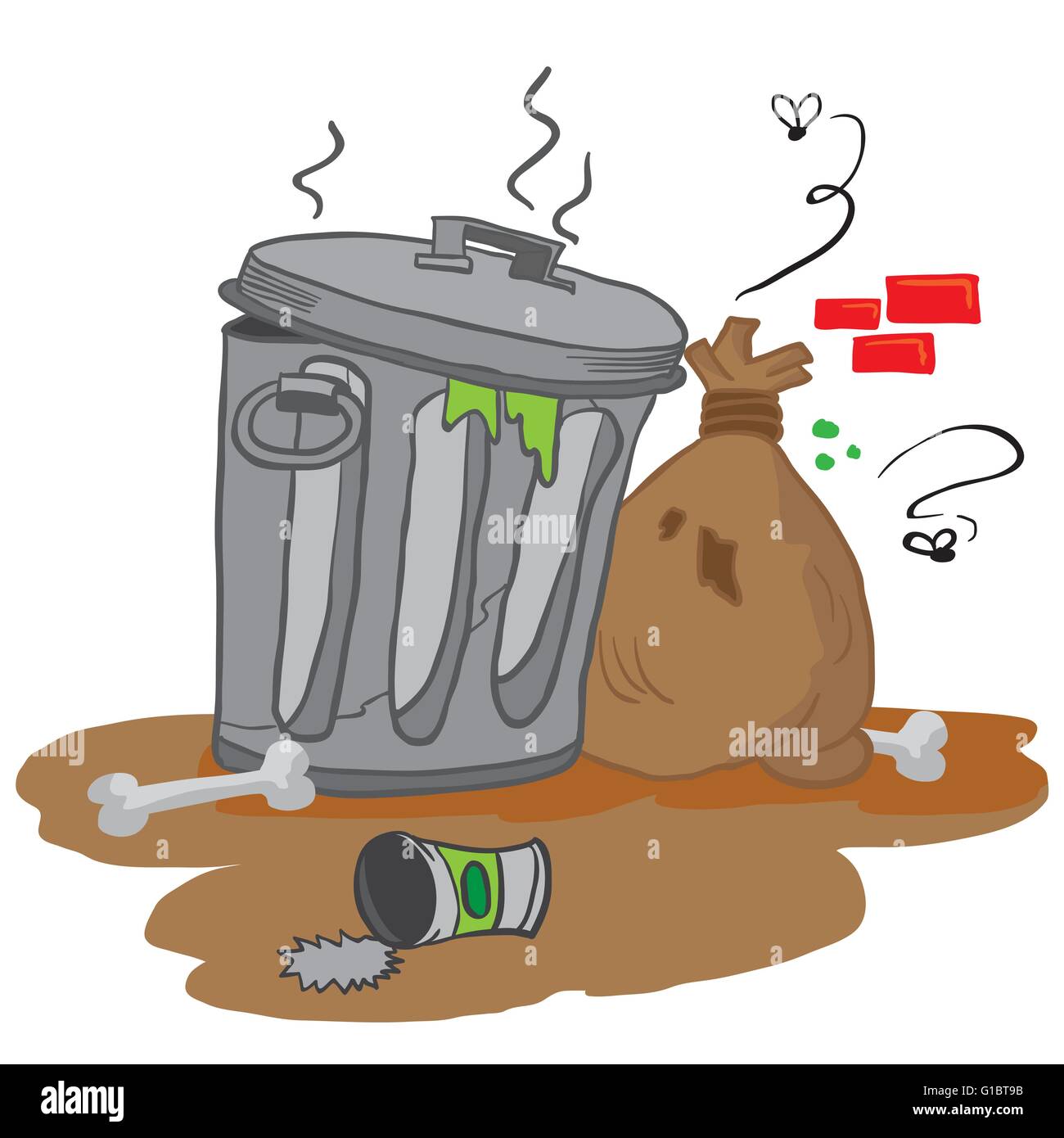 Garbage Cartoon Illustration Stockfotos und -bilder Kaufen - Alamy