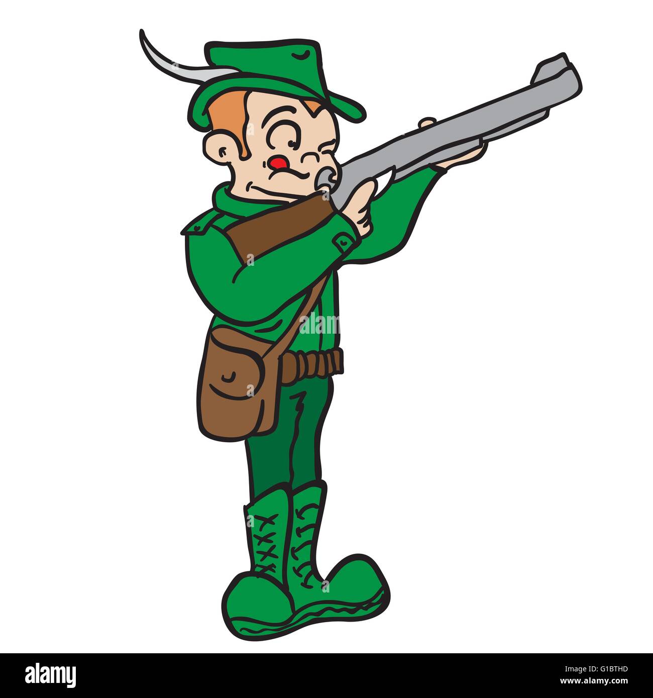 Jäger mit dem Ziel Cartoon illustration Stock-Vektorgrafik - Alamy