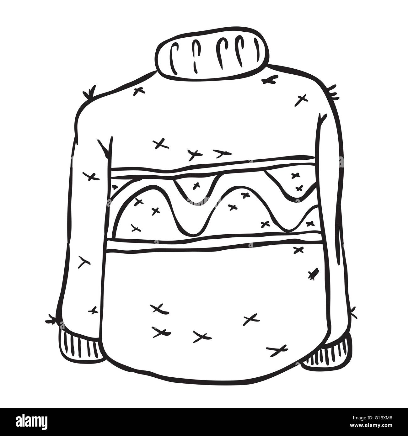 einfache schwarze und weiße Wolle Pullover cartoon Stock-Vektorgrafik ...