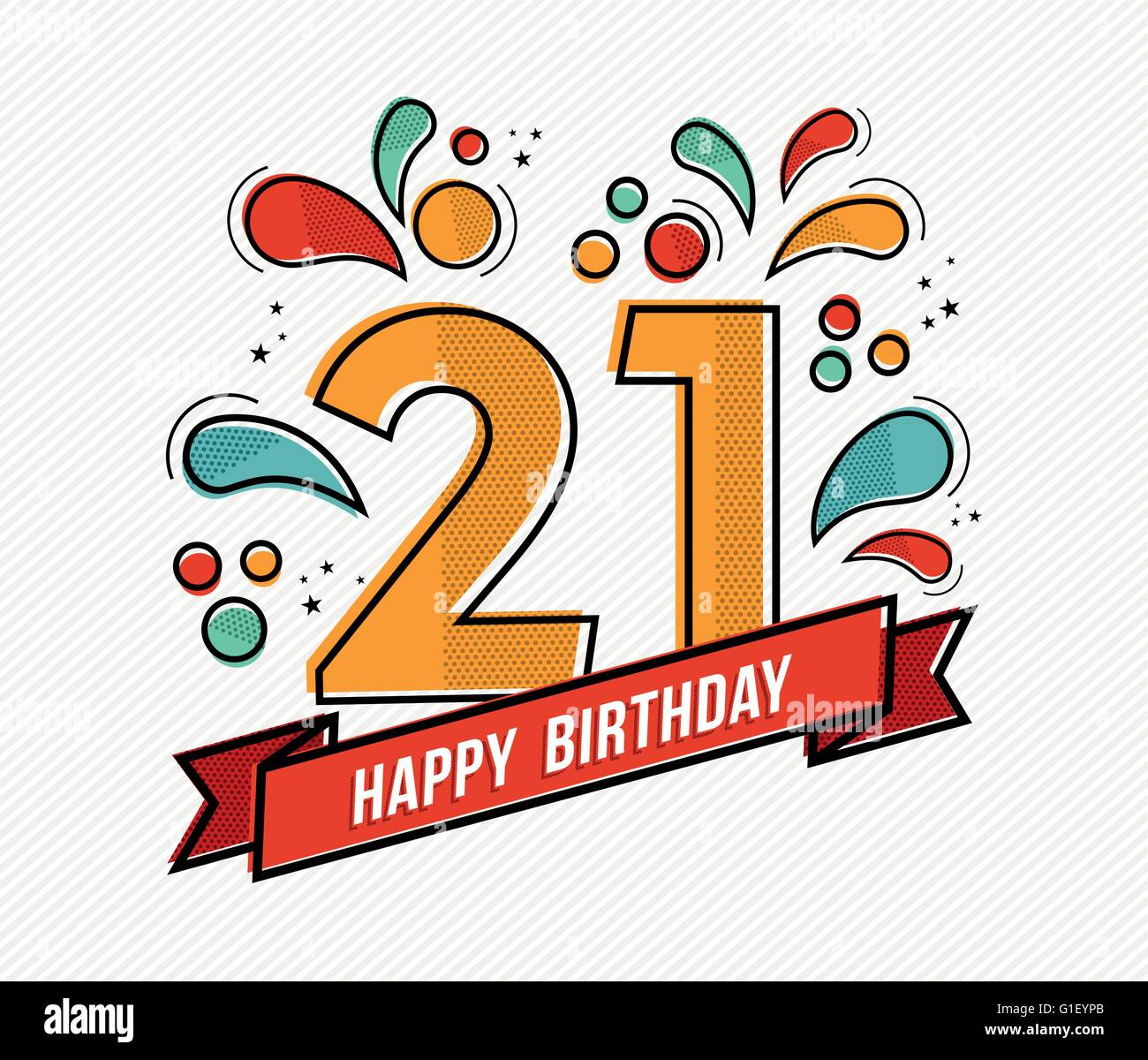 Alles Gute zum Geburtstag Nummer 21, Grußkarte für einundzwanzig Jahr ...