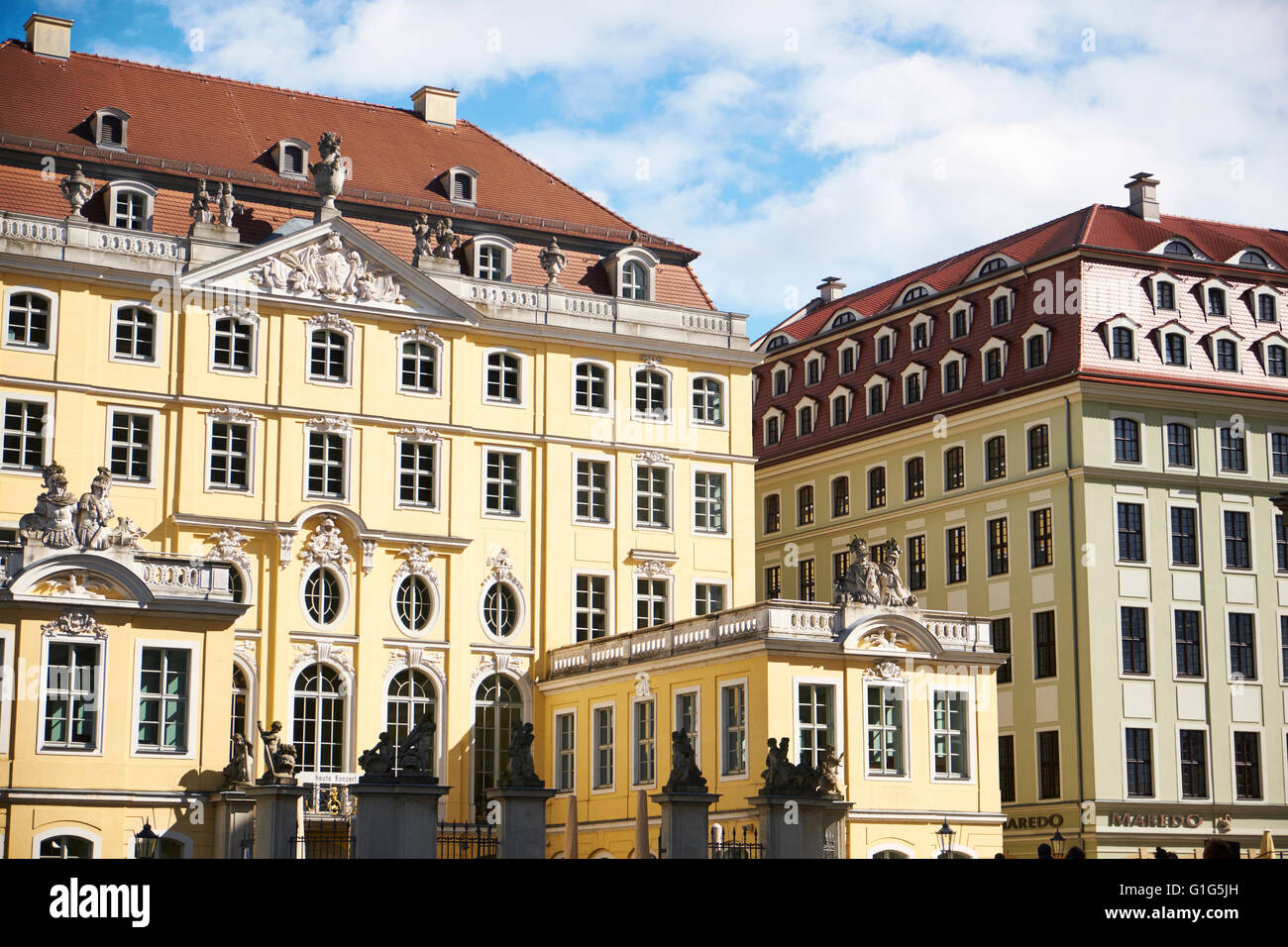 Altstadt, sanierten Fassaden, Barockbau, Dresden, Deutschland ...