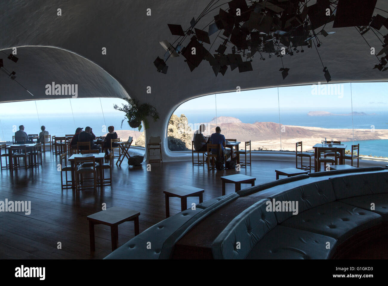 Cafe in Mirador del Rio, entworfen von Cesar Manrique, Lanzarote ...