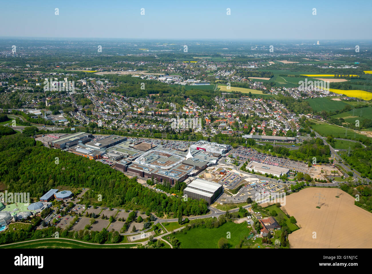 Luftaufnahme, Einkaufszentrum Ruhr Park-Bochum an der B1 ...