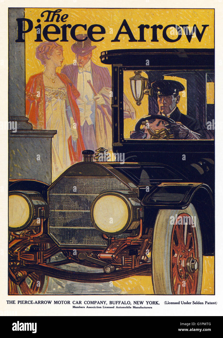AD: PIERCE-ARROW, 1909. Amerikanische Werbung für Pierce-Arrow ...