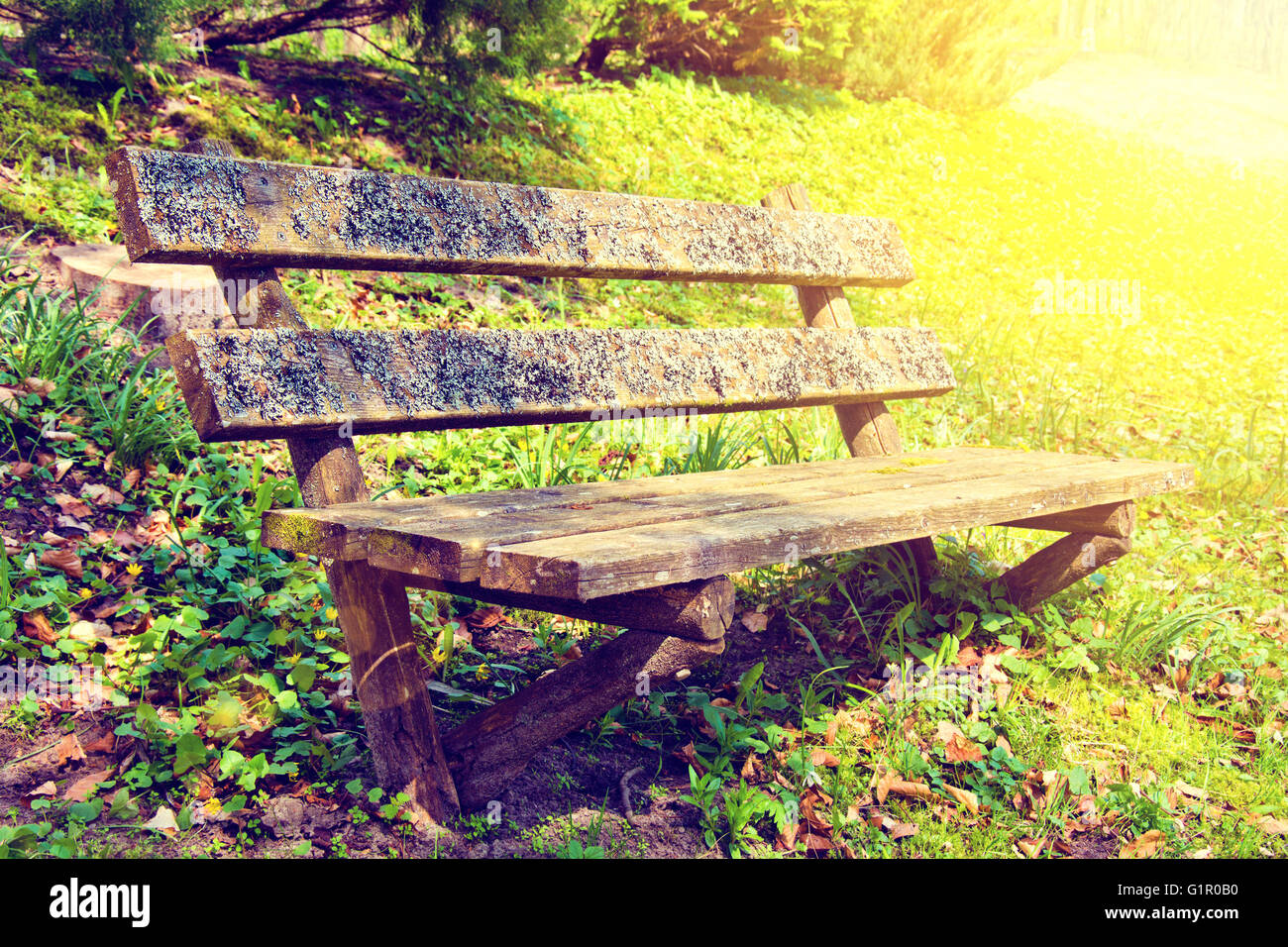 Alte parkbank -Fotos und -Bildmaterial in hoher Auflösung – Alamy