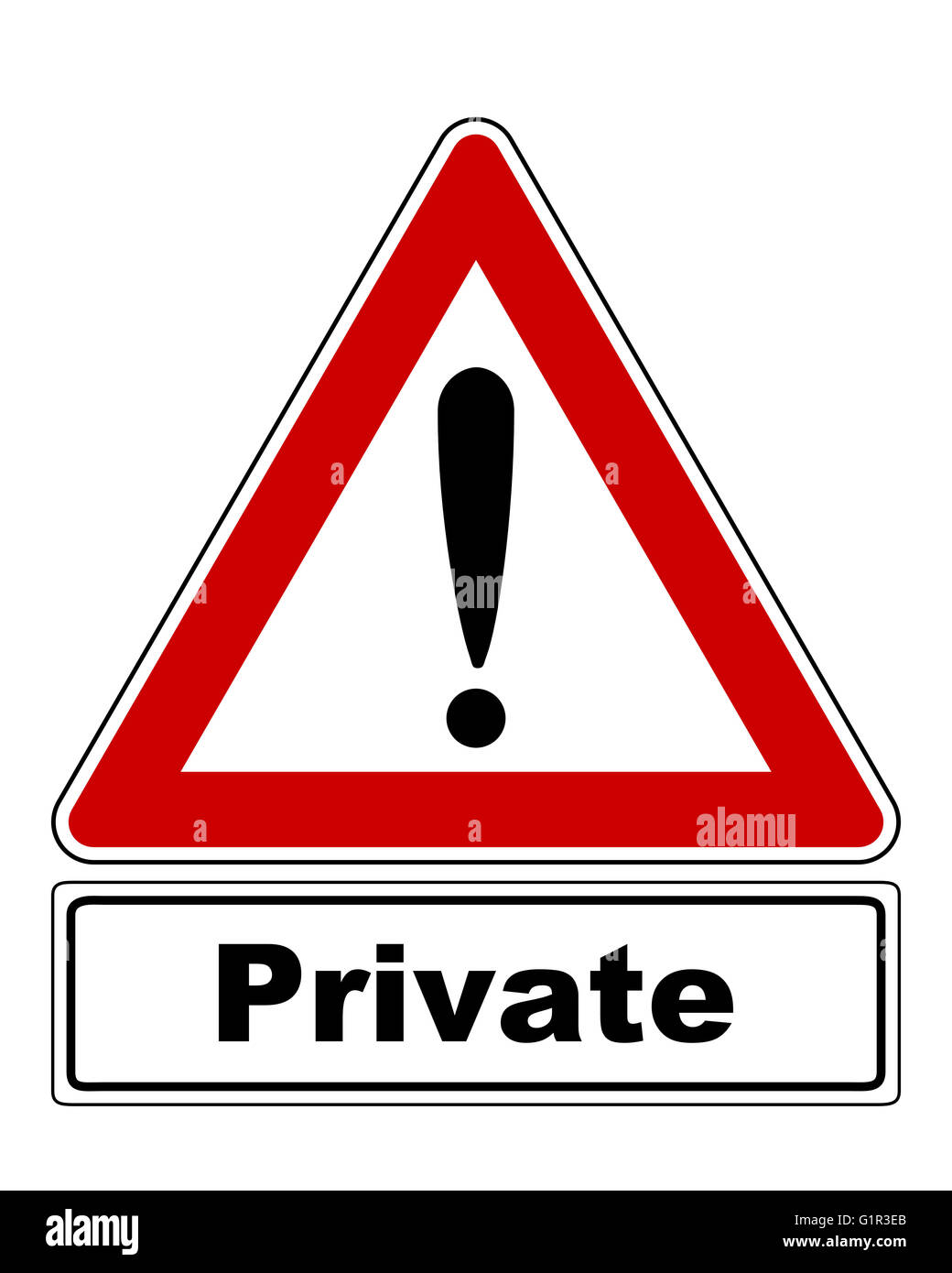 Achtung Schild mit Ausrufezeichen und zusätzliche Informationen ...