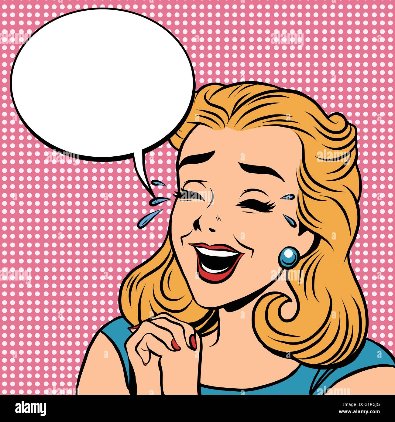 Emoji Retro-Lachen Freude Witz Mädchen emoticons Stock-Vektorgrafik - Alamy