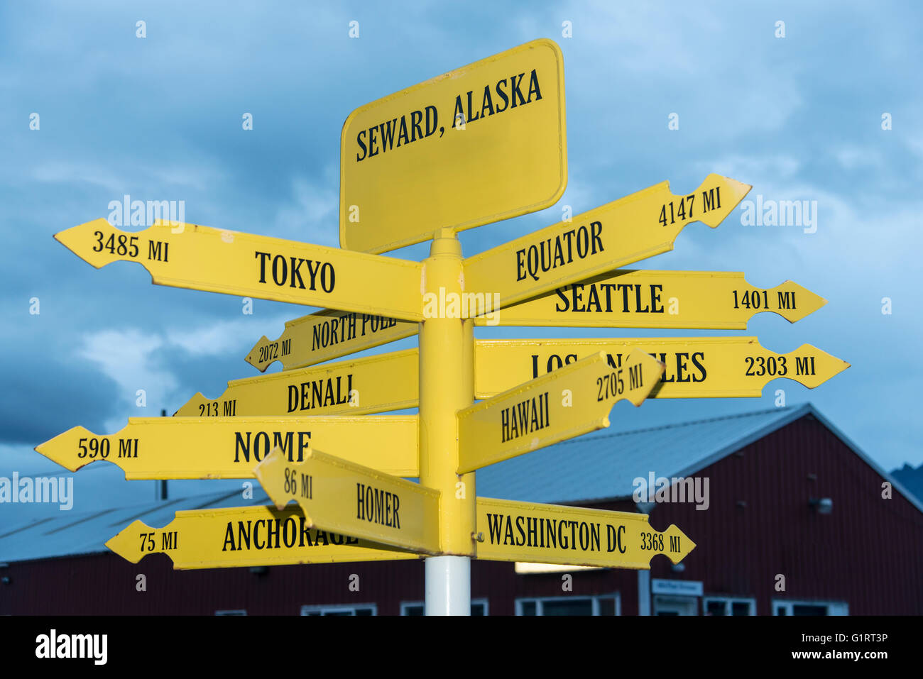 Roadsign sign direction distance -Fotos und -Bildmaterial in hoher ...