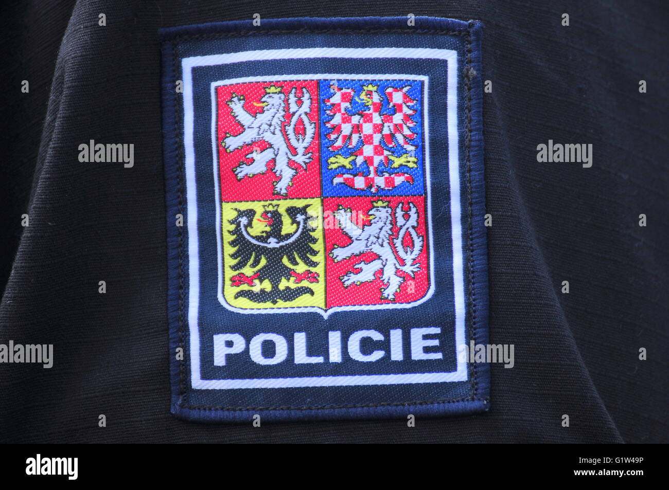 Polizei-Emblem auf seiner Uniform, Polizist, Uniform, Emblem, Logo ...