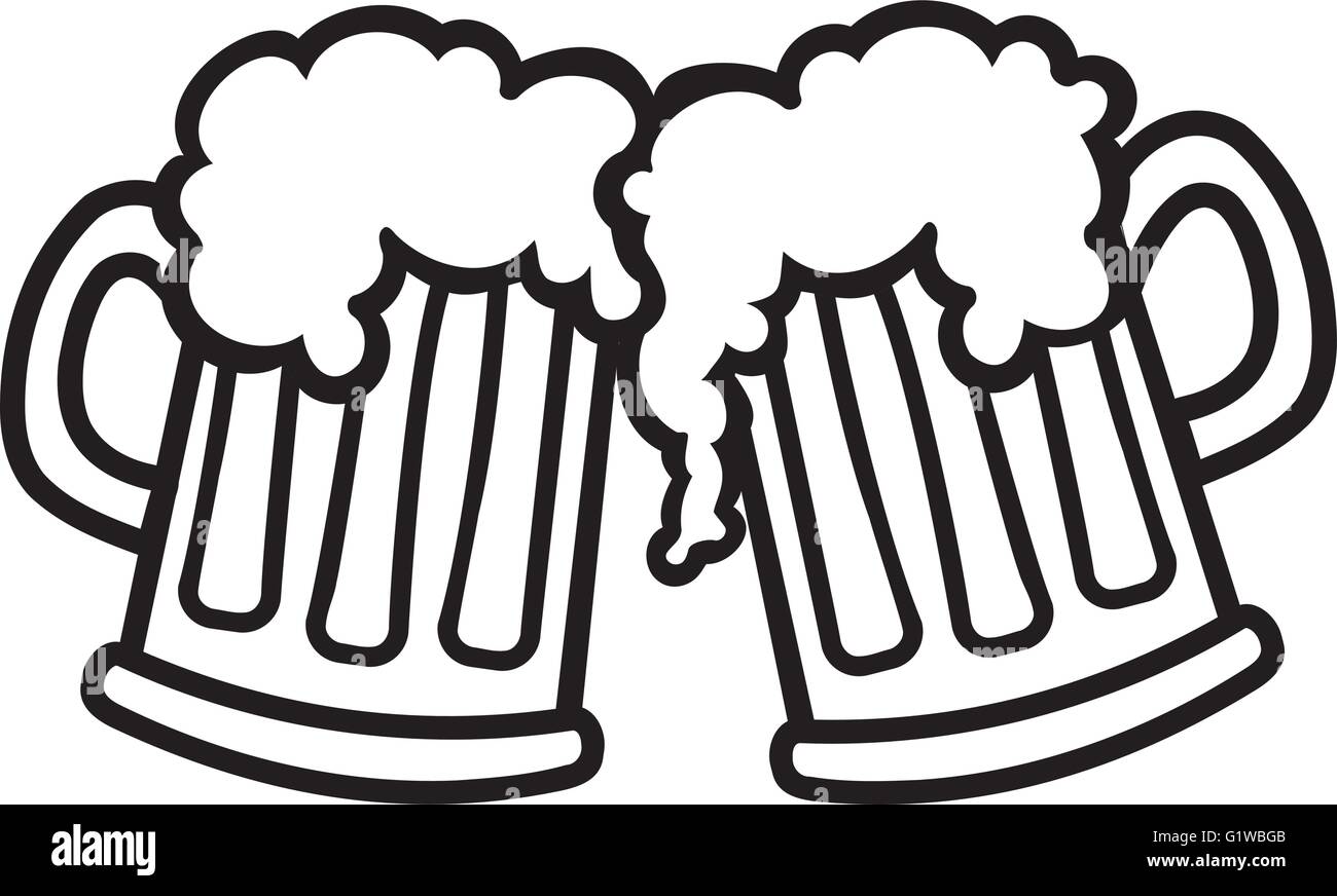 Bierkrüge cartoon Jubel Stock-Vektorgrafik - Alamy