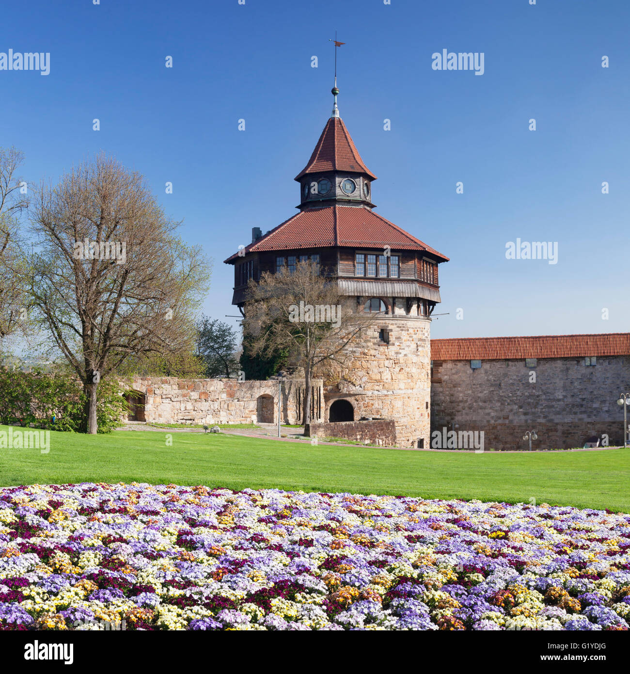 Esslinger Burg im Frühjahr, Esslingen, Baden-Württemberg, Deutschland ...