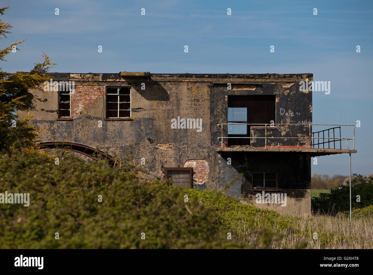 RAF Ludham Flugplatz Turm oder Uhr Kontrollamt, ein Kämpfer ...