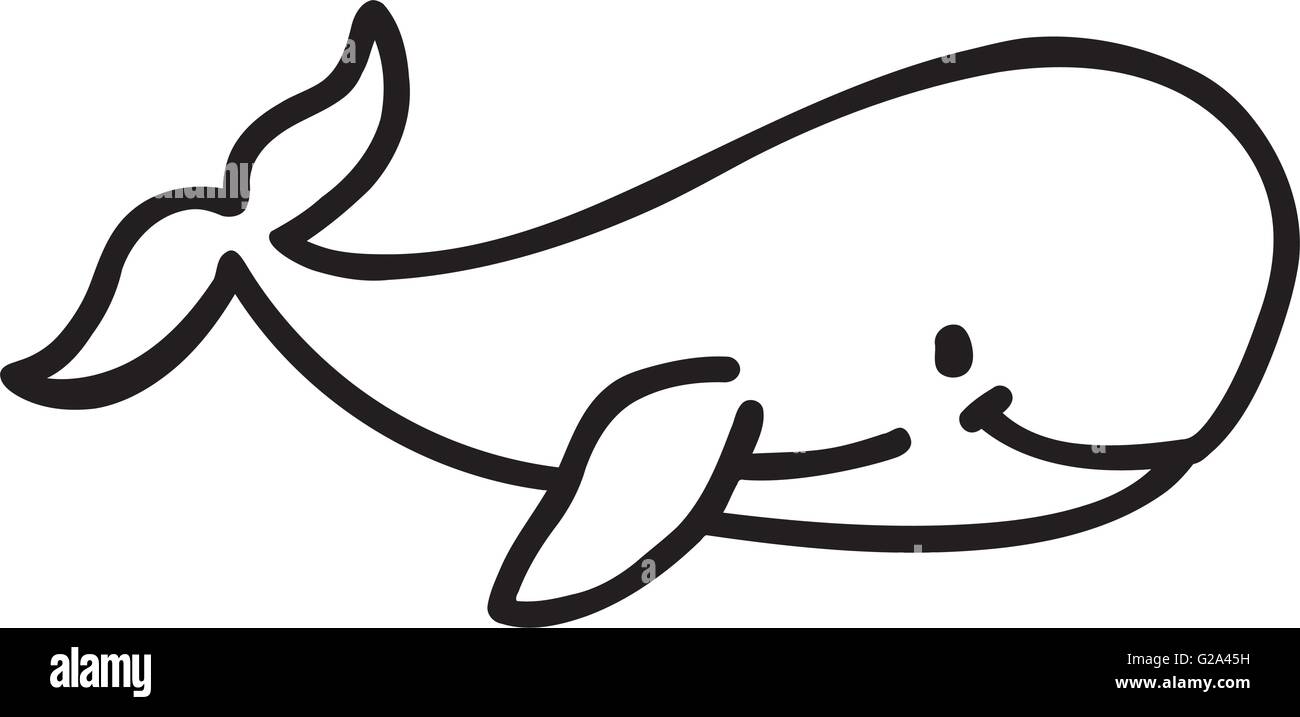 Wal-Cartoon-Kontur Stock-Vektorgrafik - Alamy