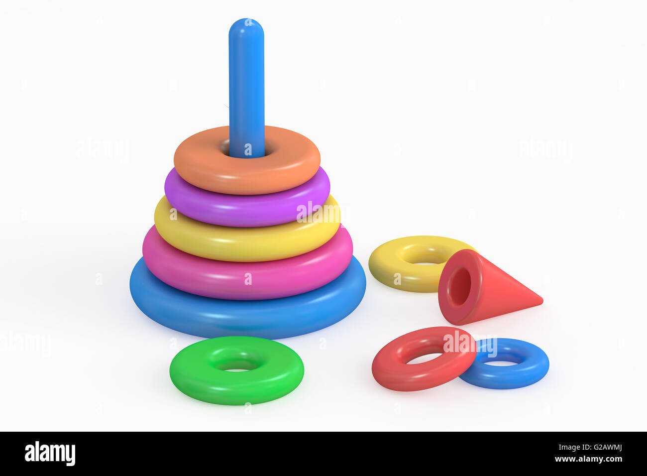 Kinder Pyramide, 3D rendering isolierten auf weißen Hintergrund Farbe ...