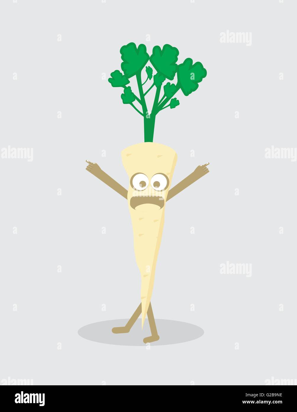 Cartoon-Illustration der Petersilie Wurzel pflanzliche Lebensmittel ...