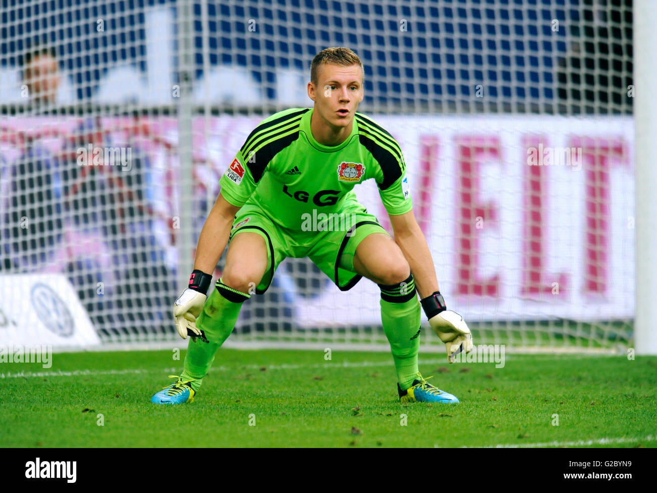 Bernd Leno, Leverkusen Torwart, Schalke 04 - Bayer Leverkusen, Veltins ...