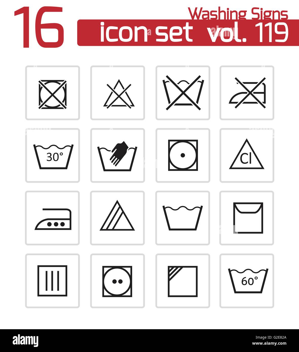 Washing symbols on clothing label -Fotos und -Bildmaterial in hoher ...