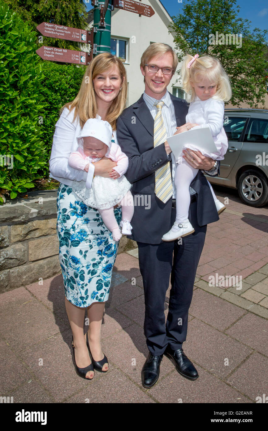 Nommern, Luxemburg. 28. Mai 2016. Erzherzog Imre, Erzherzogin Kathleen, Erzherzogin Maria Stella ...