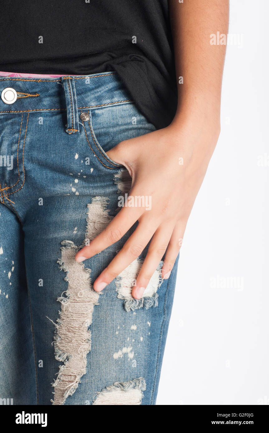 Zerrissene hosen -Fotos und -Bildmaterial in hoher Auflösung – Alamy
