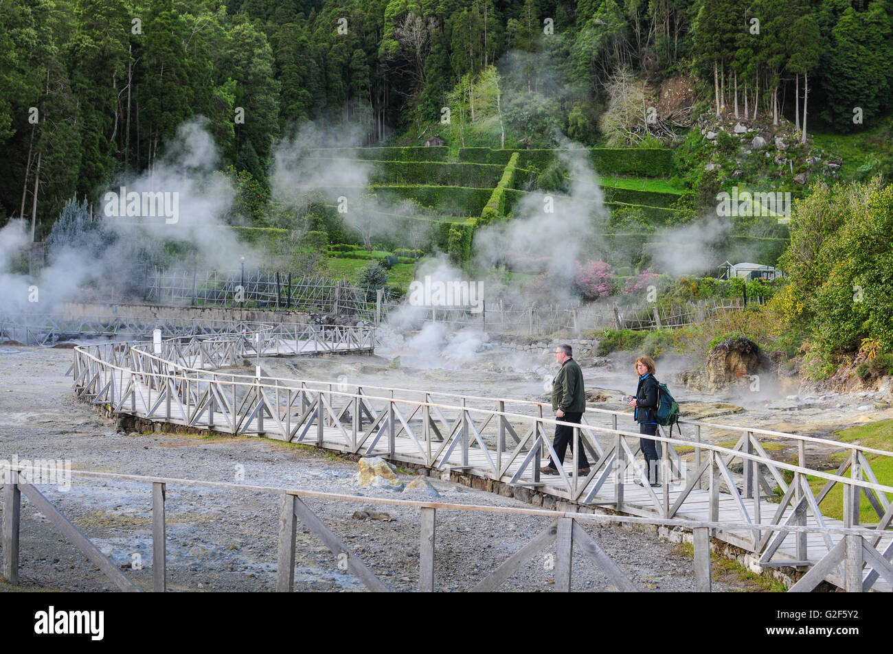 Heiße Quellen Furnas Azoren Portugal Stockfotografie - Alamy